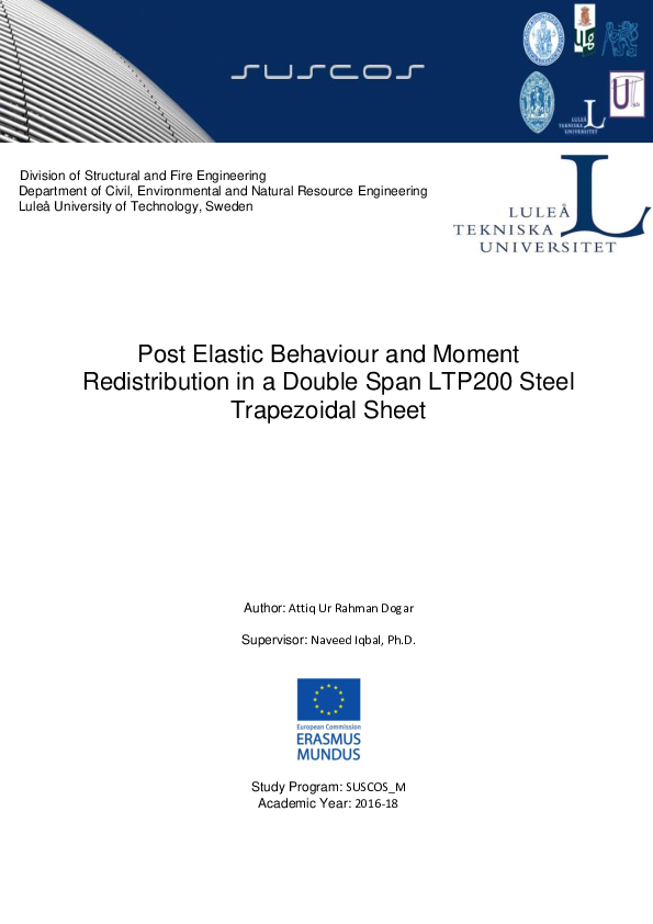 (PDF) Post Elastic Behaviour and Moment Redistribution in a Double Span ...
