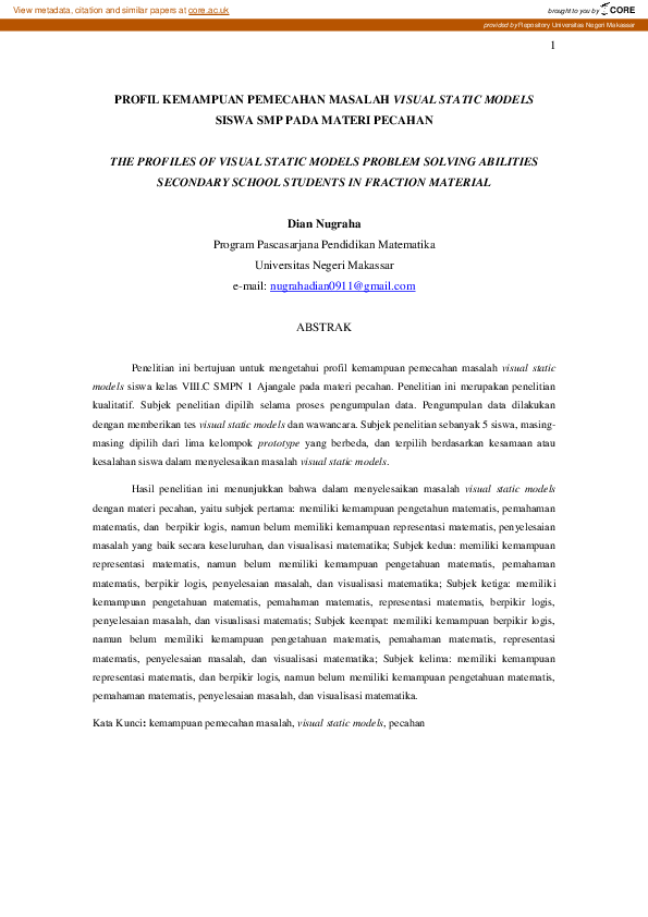 (PDF) Profil Kemampuan Pemecahan Masalah Visual Static Models Siswa ...