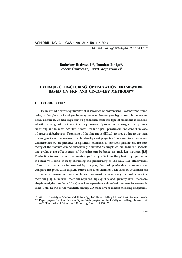 (PDF) Optimizing Hydraulic Fracturing with PKN & CL
