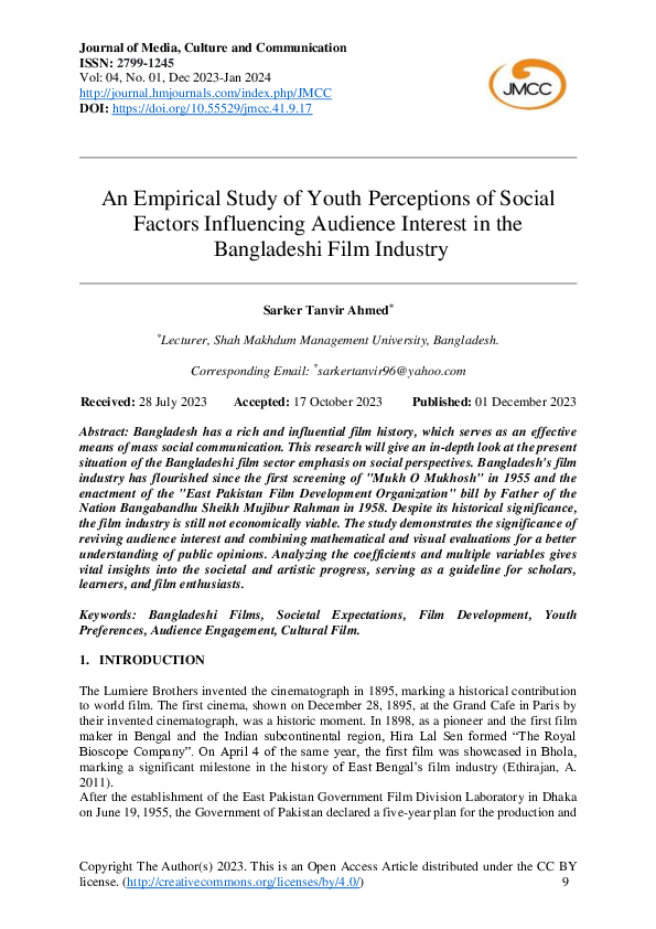 (PDF) An Empirical Study of Youth Perceptions of Social Factors Influencing Audience Interest in ...