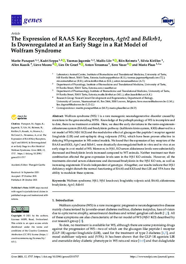 (PDF) The Expression of RAAS Key Receptors, Agtr2 and Bdkrb1, Is Downregulated at an Early Stage ...