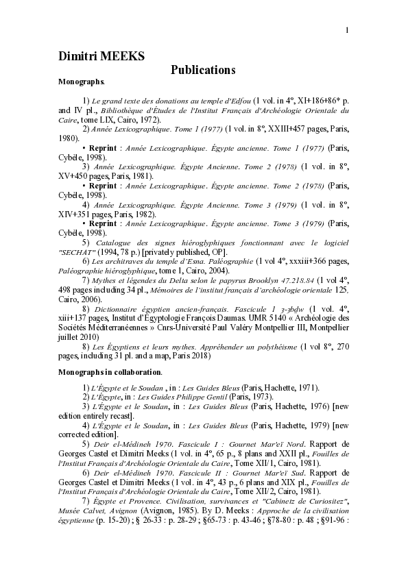 (PDF) Dimitri MEEKS Publications