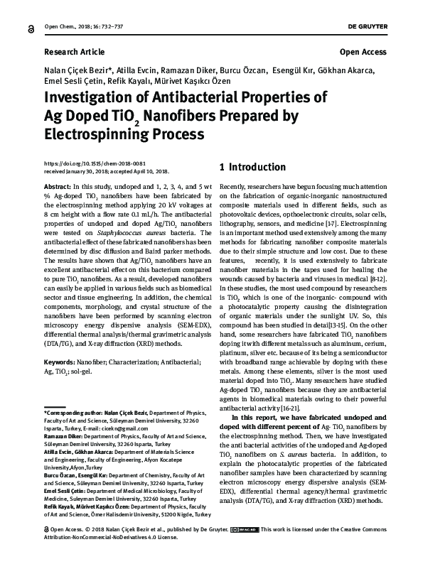 (PDF) Investigation of Antibacterial Properties of Ag Doped TiO2 ...