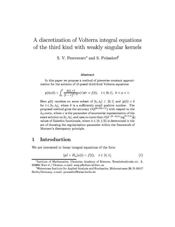 (PDF) A discretization of Volterra integral equations of the third kind ...