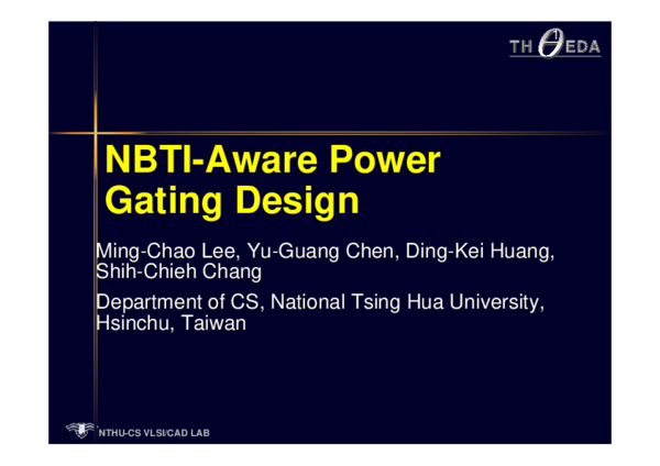 (PDF) NBTI-aware power gating design