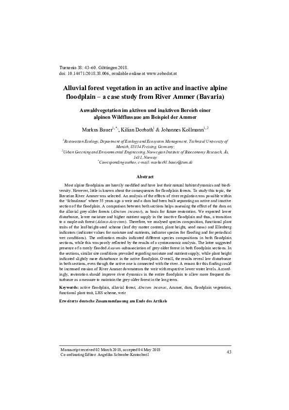 (PDF) Alluvial forest vegetation in an active and inactive alpine ...