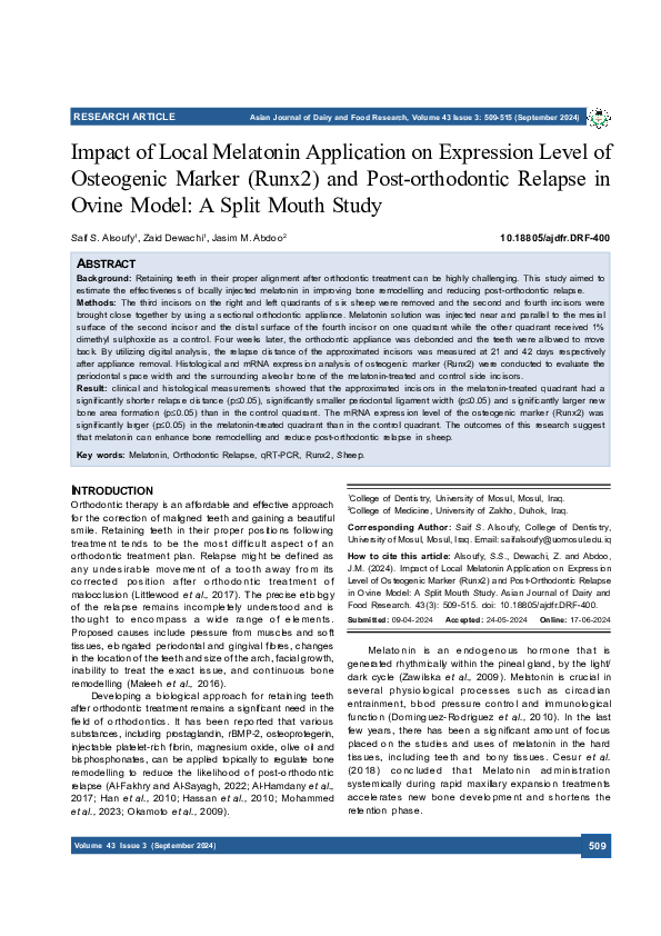 (PDF) Impact of Local Melatonin Application on Expression Level of ...