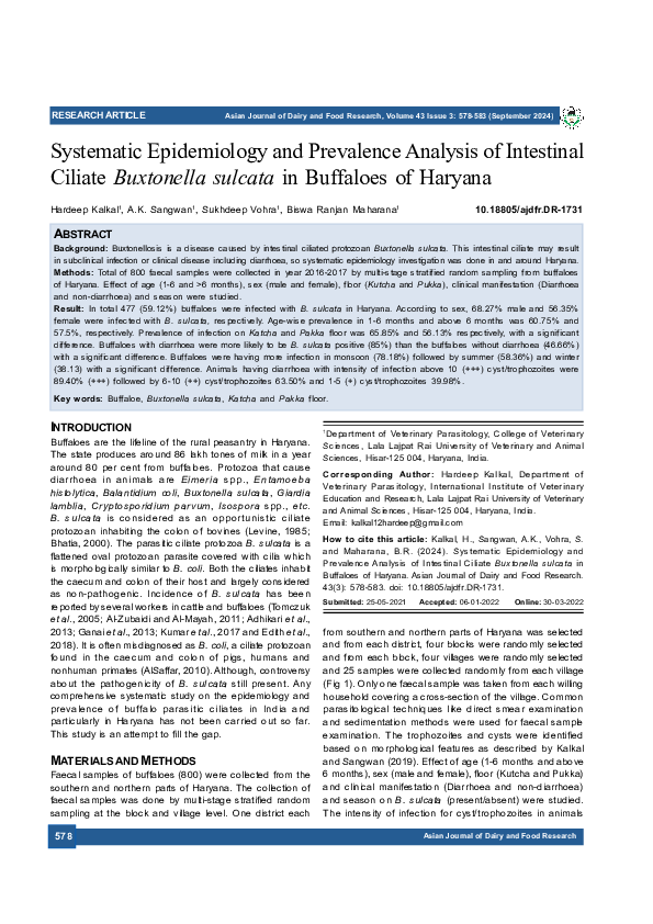 (PDF) Systematic Epidemiology and Prevalence Analysis of Intestinal ...