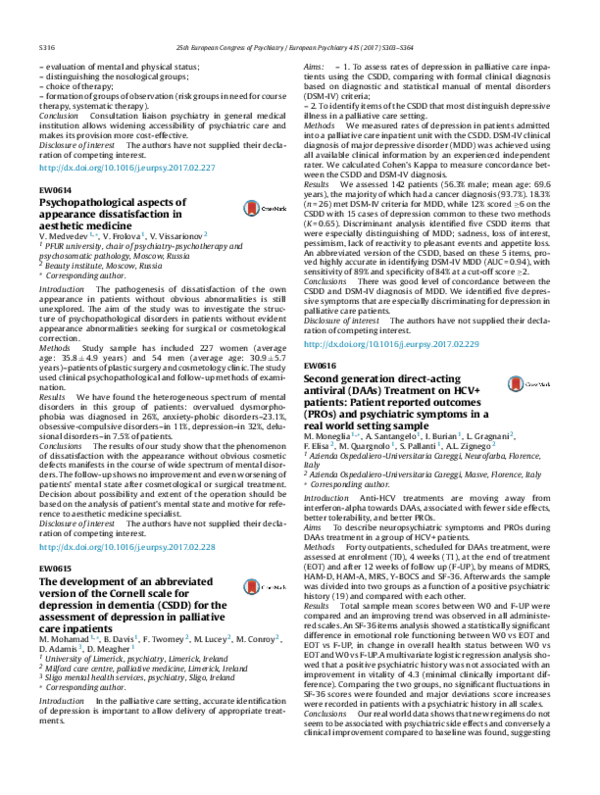 (PDF) The development of an abbreviated version of the Cornell scale ...