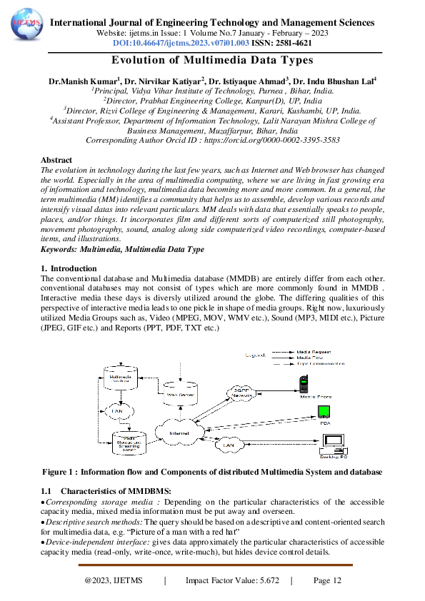 (PDF) Evolution of Multimedia Data Types