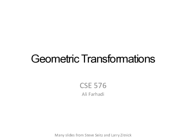 (PDF) Geometric Transformations