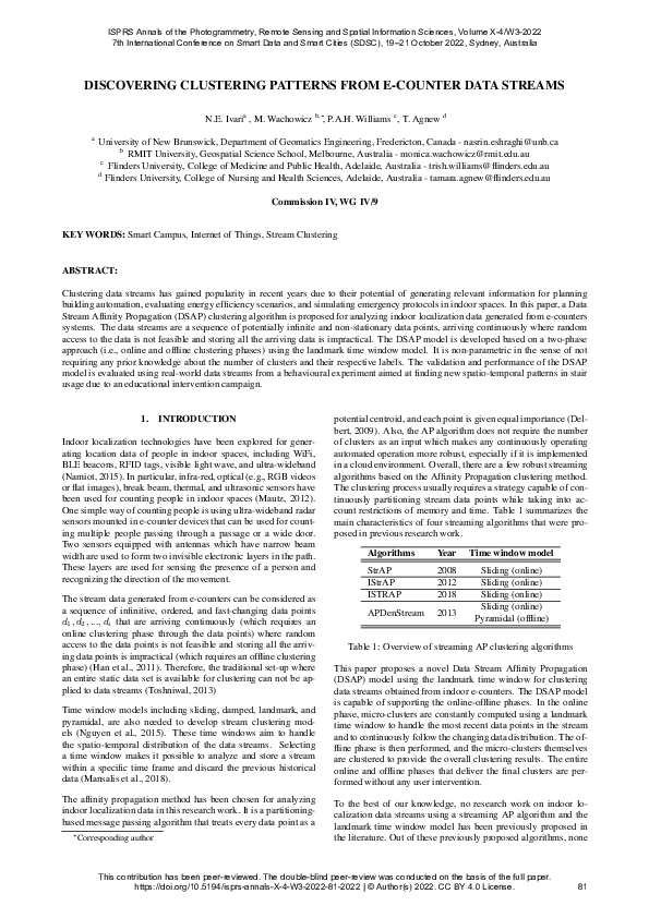 (PDF) Discovering Clustering Patterns from E-Counter Data Streams | Nasrin Ivari - Academia.edu