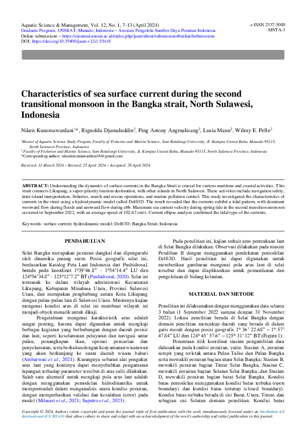 (PDF) Characteristics of sea surface current during the second ...