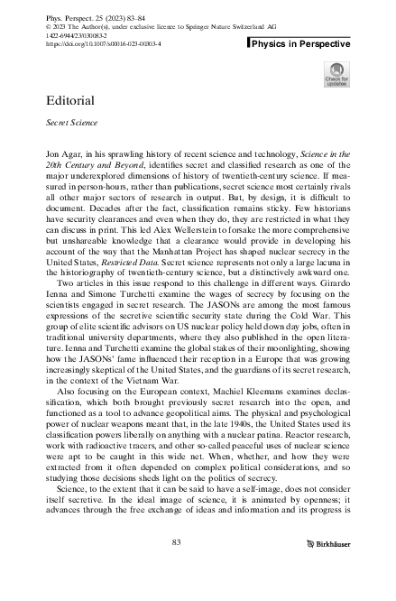 (PDF) Secret Science