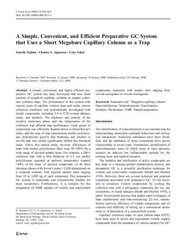 (PDF) A Simple, Convenient, and Efficient Preparative GC System that ...