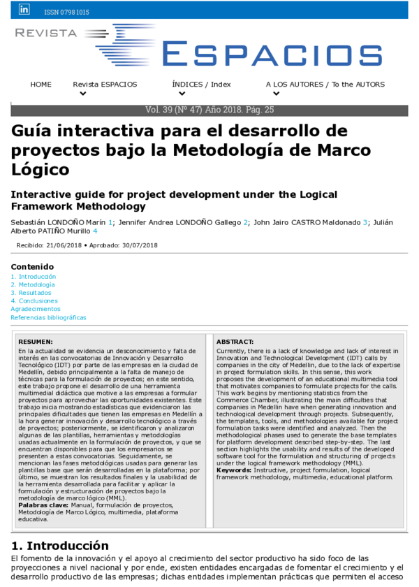 (PDF) Guía interactiva para el desarrollo de proyectos bajo la ...