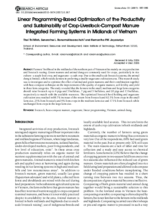 (PDF) Integrated Crop–Livestock Farming Systems