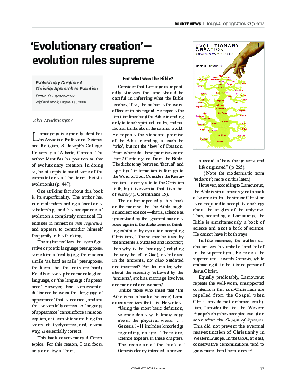 (PDF) Evolutionary Creation: A Christian Approach to Evolution
