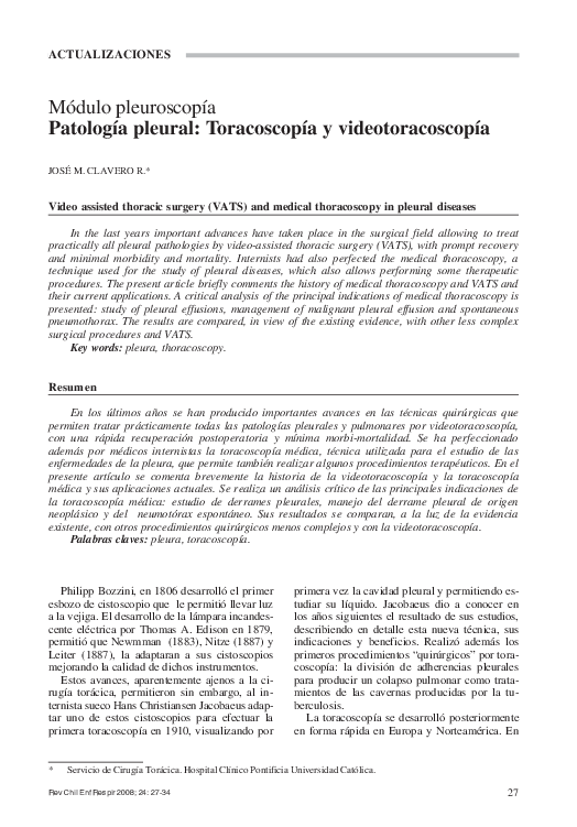 (PDF) Módulo pleuroscopía Patología pleural: Toracoscopía y ...
