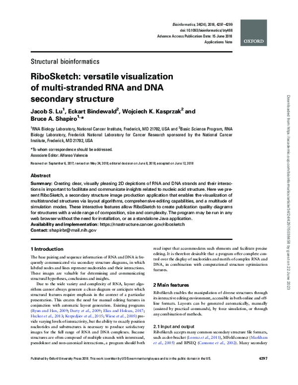 (PDF) RiboSketch: Versatile Visualization of Multi-stranded RNA and DNA Secondary Structure ...