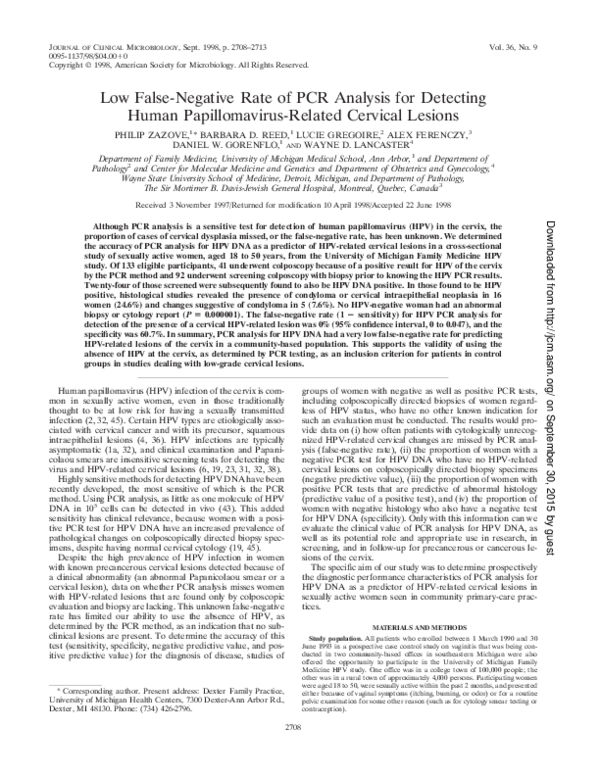 (PDF) Low False-Negative Rate of PCR Analysis for Detecting Human ...
