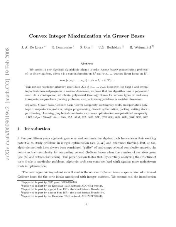 (PDF) Integer Convex Maximization
