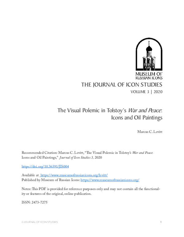 (PDF) The Visual Polemic in Tolstoy's War and Peace: Icons and Oil ...