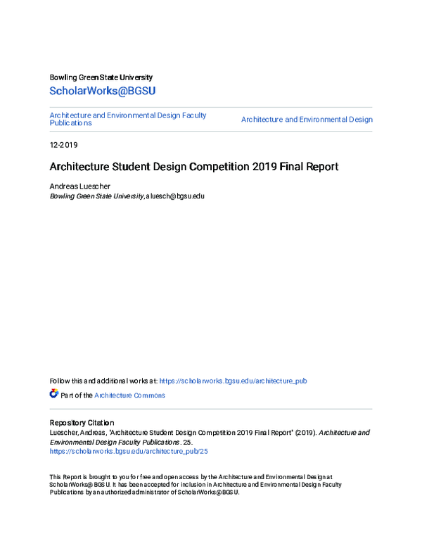 (PDF) Architecture Student Design Competition 2019 Final Report