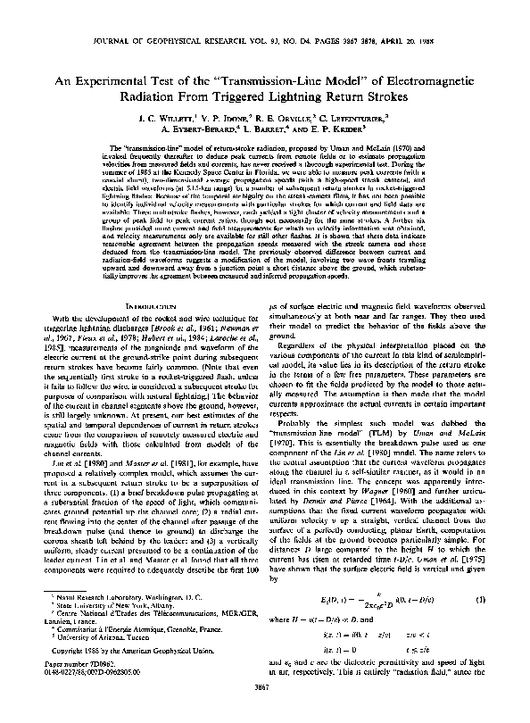 Pdf An Experimental Test Of The “transmission Line Model” Of Electromagnetic Radiation From