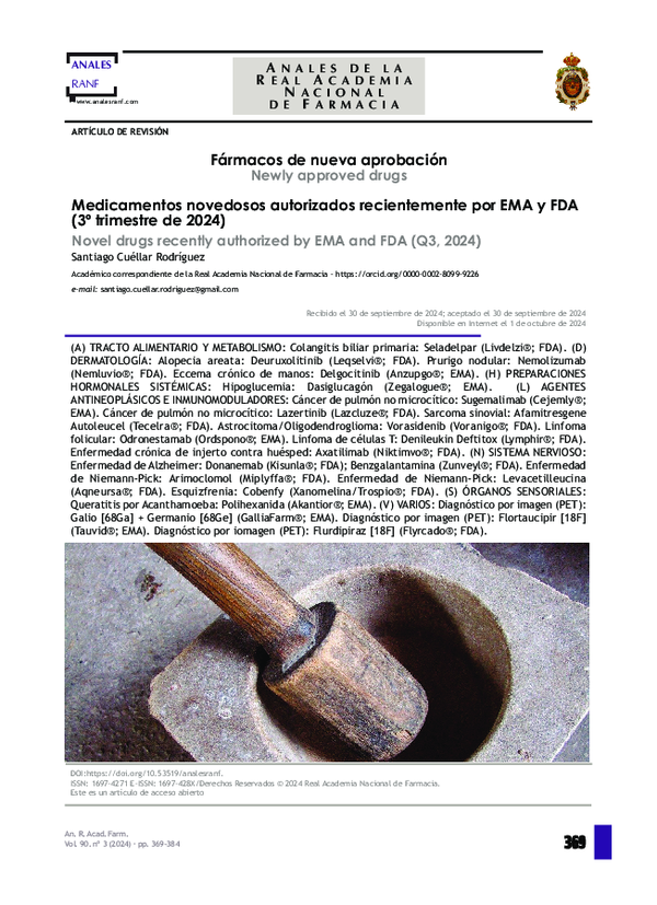 (PDF) Medicamentos novedosos autorizados recientemente por EMA y FDA ...
