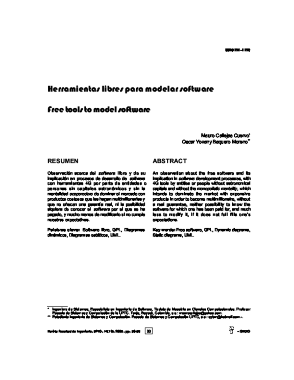 (PDF) Herramientas libres para modelar software | Mauro Callejas-Cuervo ...