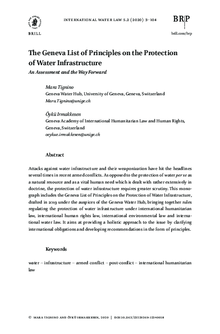 (PDF) The Geneva List of Principles on the Protection of Water ...