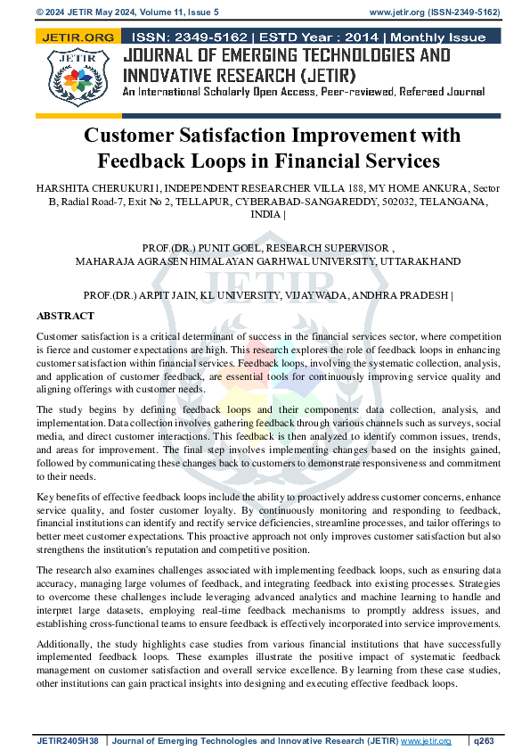 (PDF) Customer Satisfaction Improvement with Feedback Loops in ...