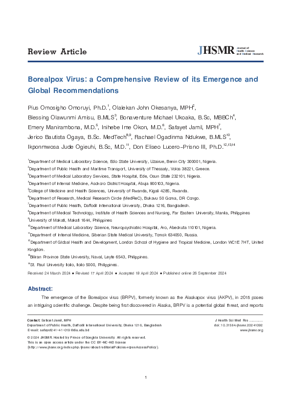 (PDF) Borealpox Virus: a Comprehensive Review of its Emergence and ...