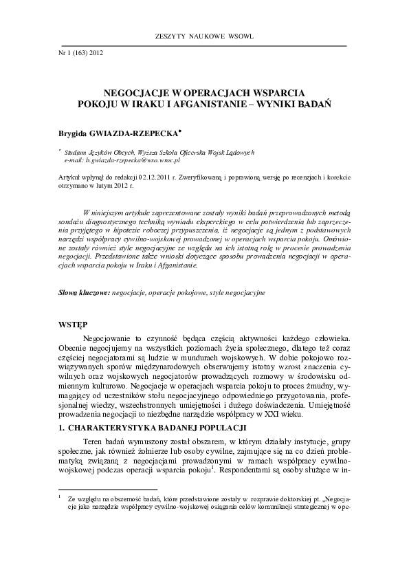 (PDF) Negotiations in Peace Support Operations in Iraq and Afghanistan ...