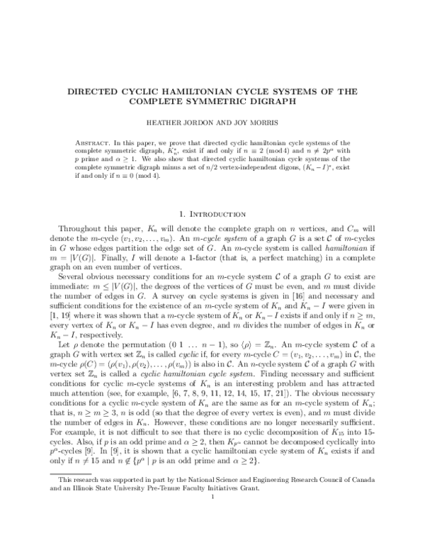 (PDF) Directed cyclic Hamiltonian cycle systems of the complete ...