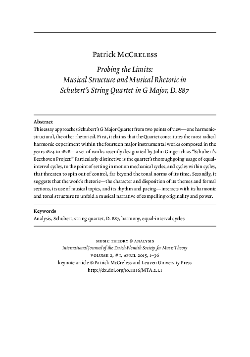 (PDF) Probing the Limits: Musical Structure and Musical Rhetoric in ...