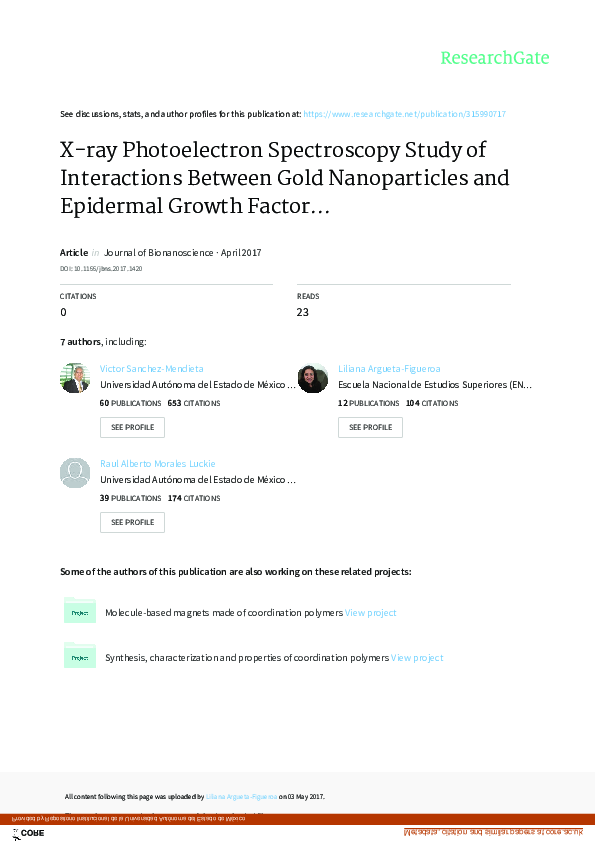 (PDF) Study X-ray Photoelectron Spectroscopy Determination of ...