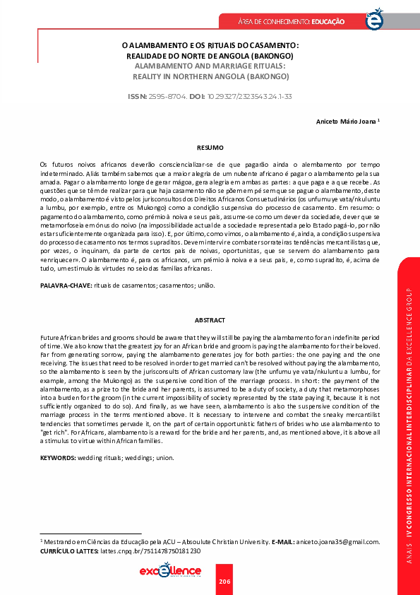 (PDF) O Alambamento e Os Rituais Do Casamento: Realidade Do Norte De ...