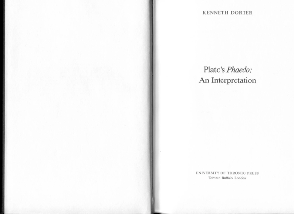 Pdf Phaedos Phaedo An Interpretation