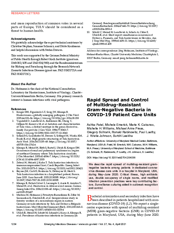 (PDF) Rapid Spread and Control of Multidrug-Resistant Gram-Negative ...