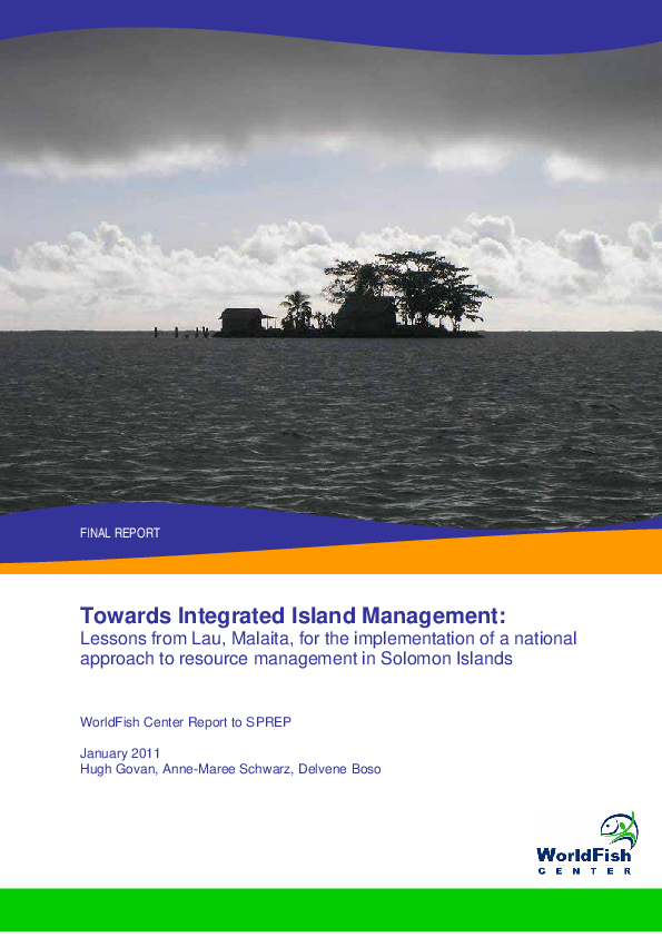 (PDF) Towards integrated island management: lessons from Lau, Malaita ...