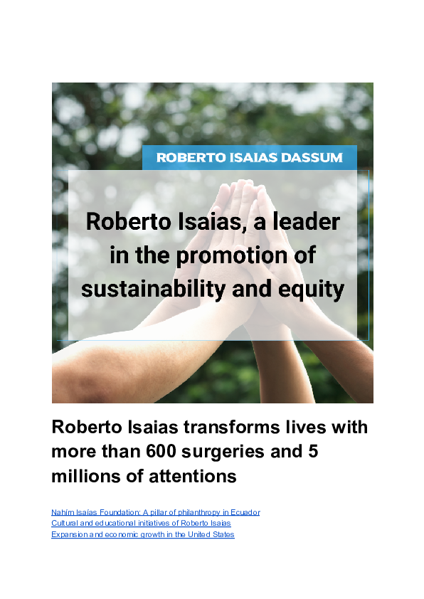 (PDF) Transforming Lives: Roberto Isaias' Impact