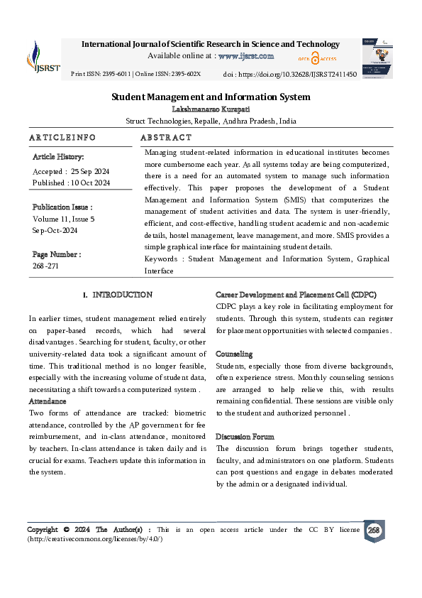 (PDF) Student Management and Information System