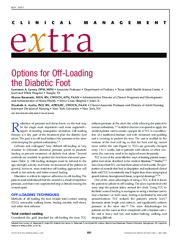 (PDF) Options for Off-Loading the Diabetic Foot