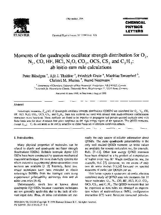 (PDF) Moments of the quadrupole oscillator strength distribution for O2 ...