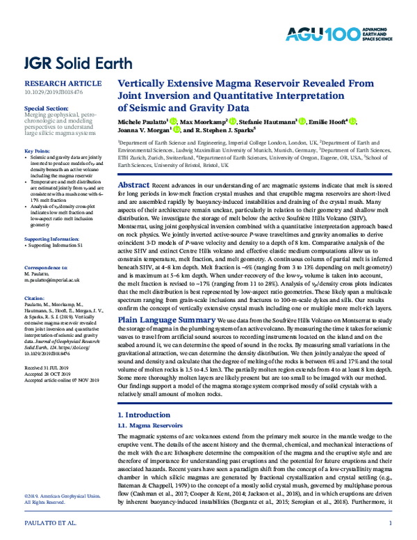 (PDF) Vertically Extensive Magma Reservoir Revealed From Joint Inversion and Quantitative ...