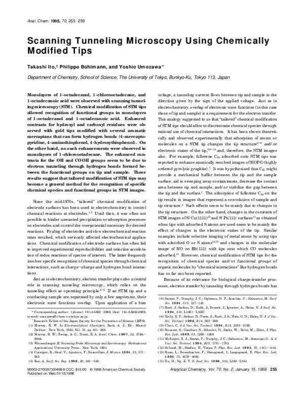 (PDF) Scanning Tunneling Microscopy Using Chemically Modified Tips