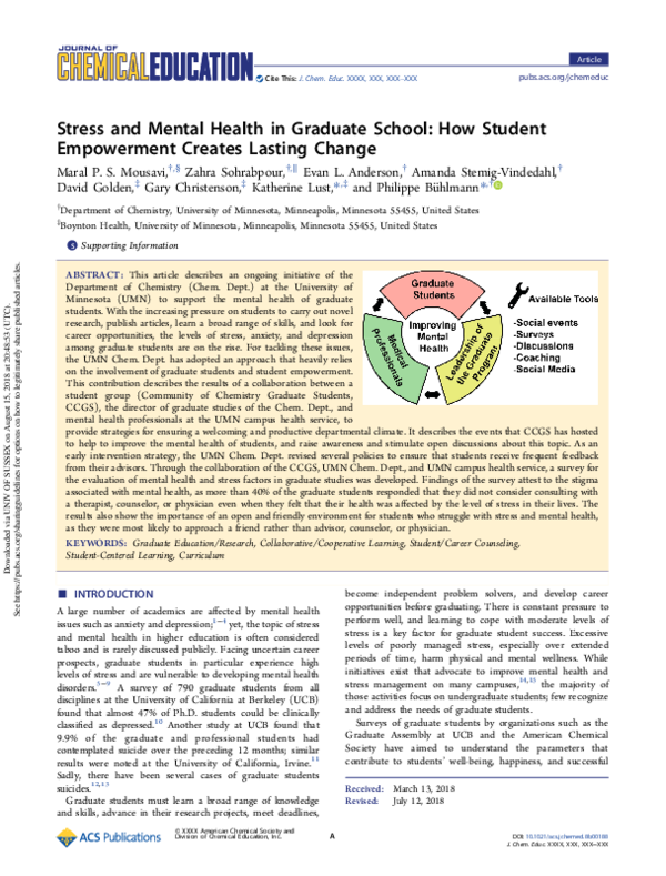 (PDF) Stress and Mental Health in Graduate School: How Student ...