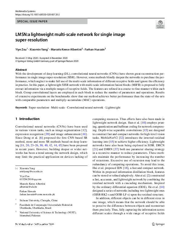(PDF) LMSN:a lightweight multi-scale network for single image super-resolution